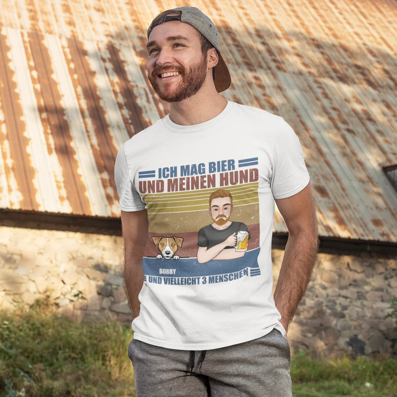 Lustiges T-Shirt "Ich mag Bier und meine Haustiere" individuell gestalten